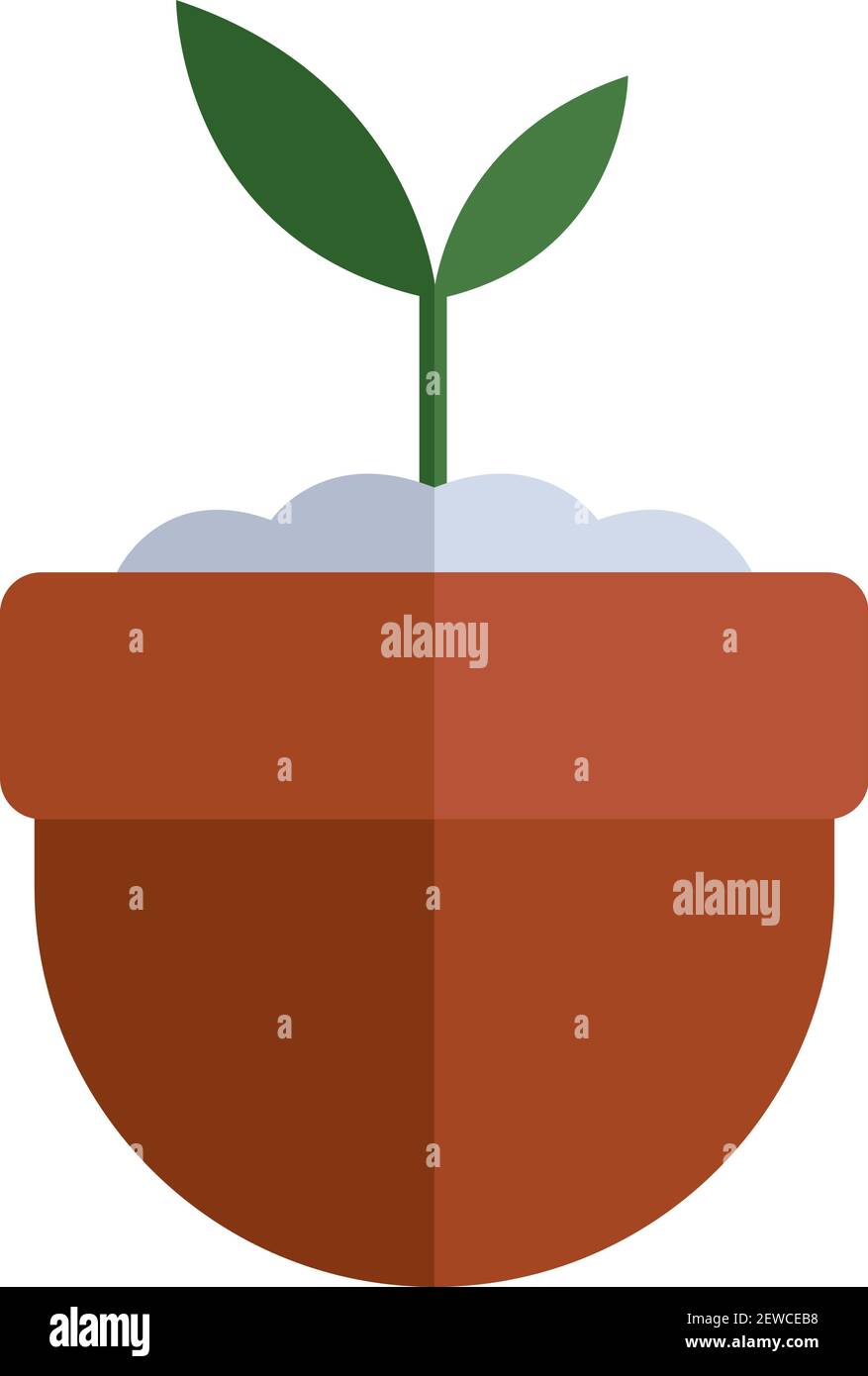 Sprout in a pot, illustration, vector on white background Stock Vector ...