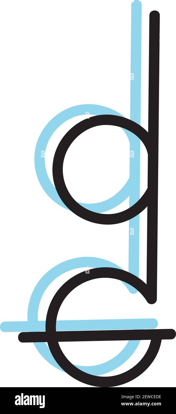 Double note, illustration, vector on white background Stock Vector ...