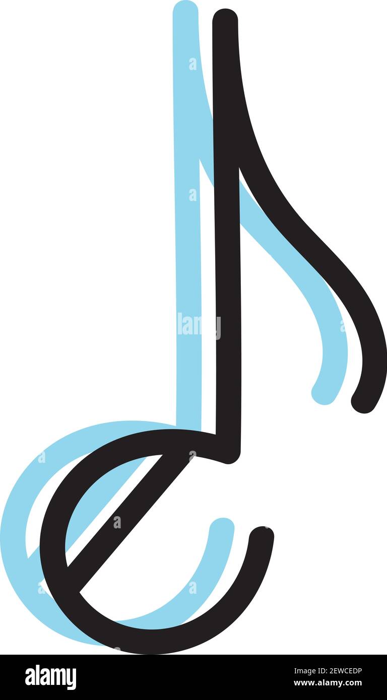 Eighth note, illustration, vector on white background Stock Vector ...