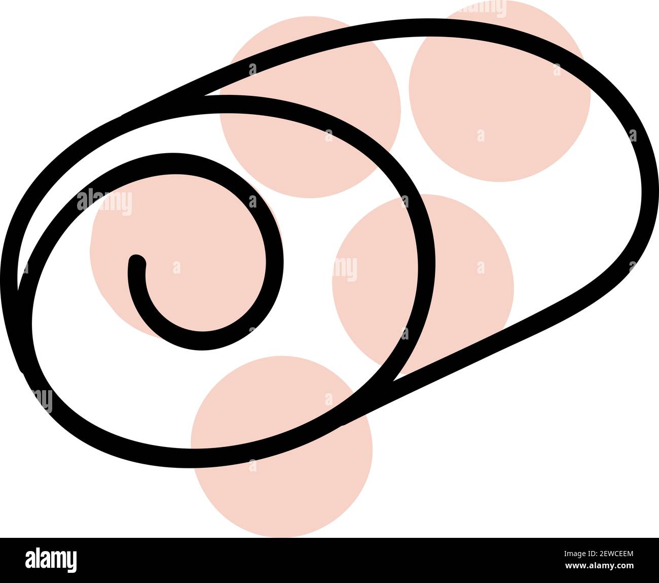 Sweet roll, illustration, vector on white background Stock Vector Image ...