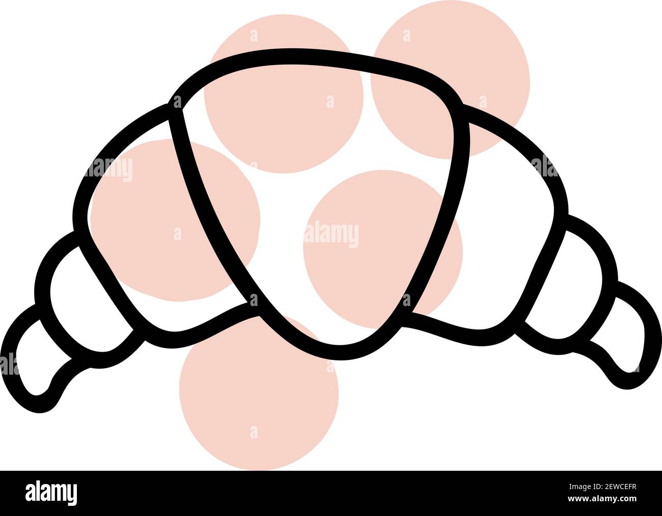 Sweet croissant, illustration, vector on white background Stock Vector ...