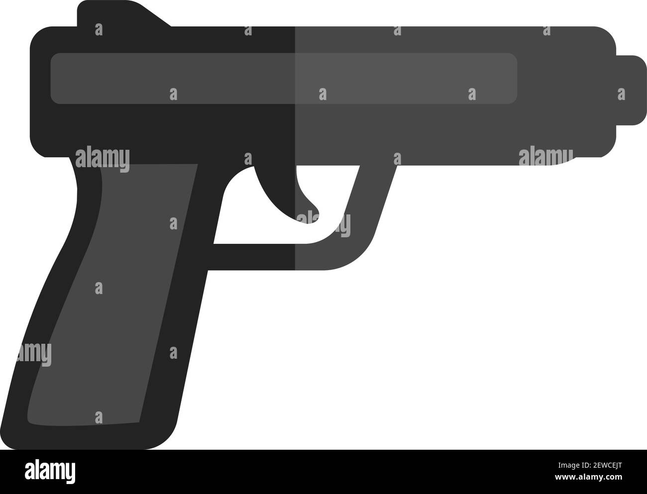 Police handgun, illustration, vector on white background Stock Vector ...
