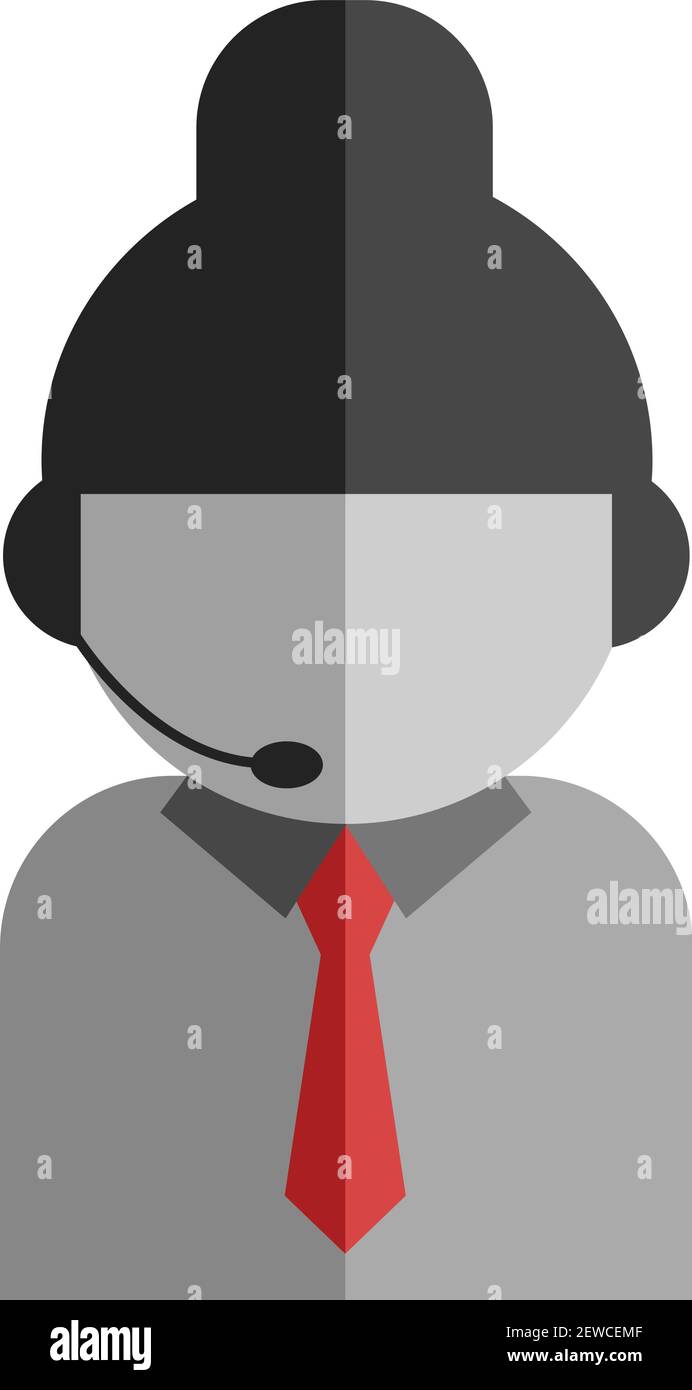 Police operator, illustration, vector on white background Stock Vector ...