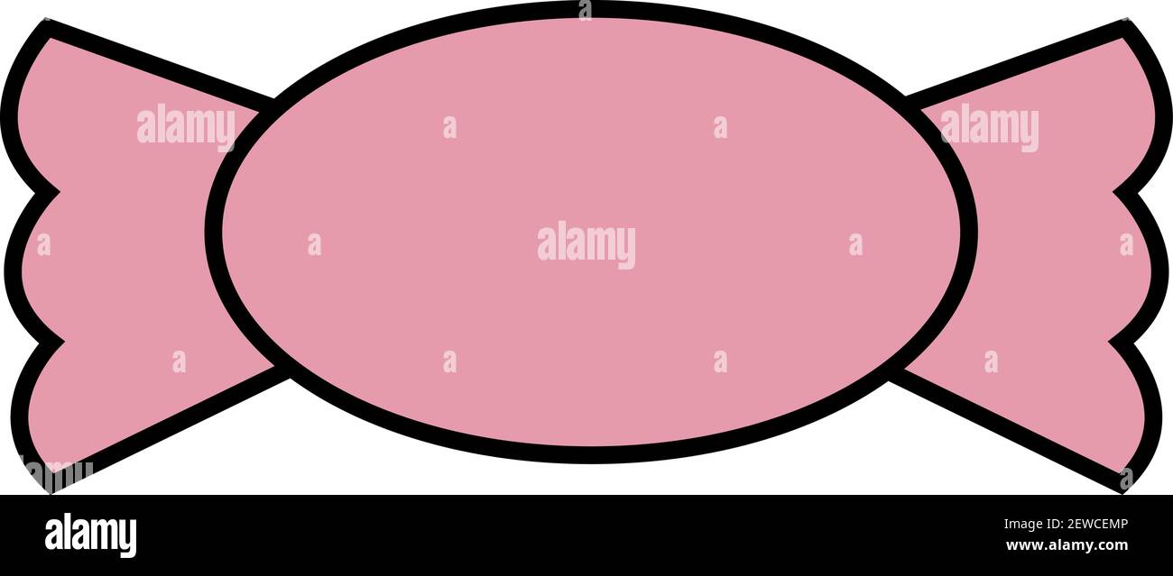 Candy in a pink wrapper, illustration, vector on white background Stock ...