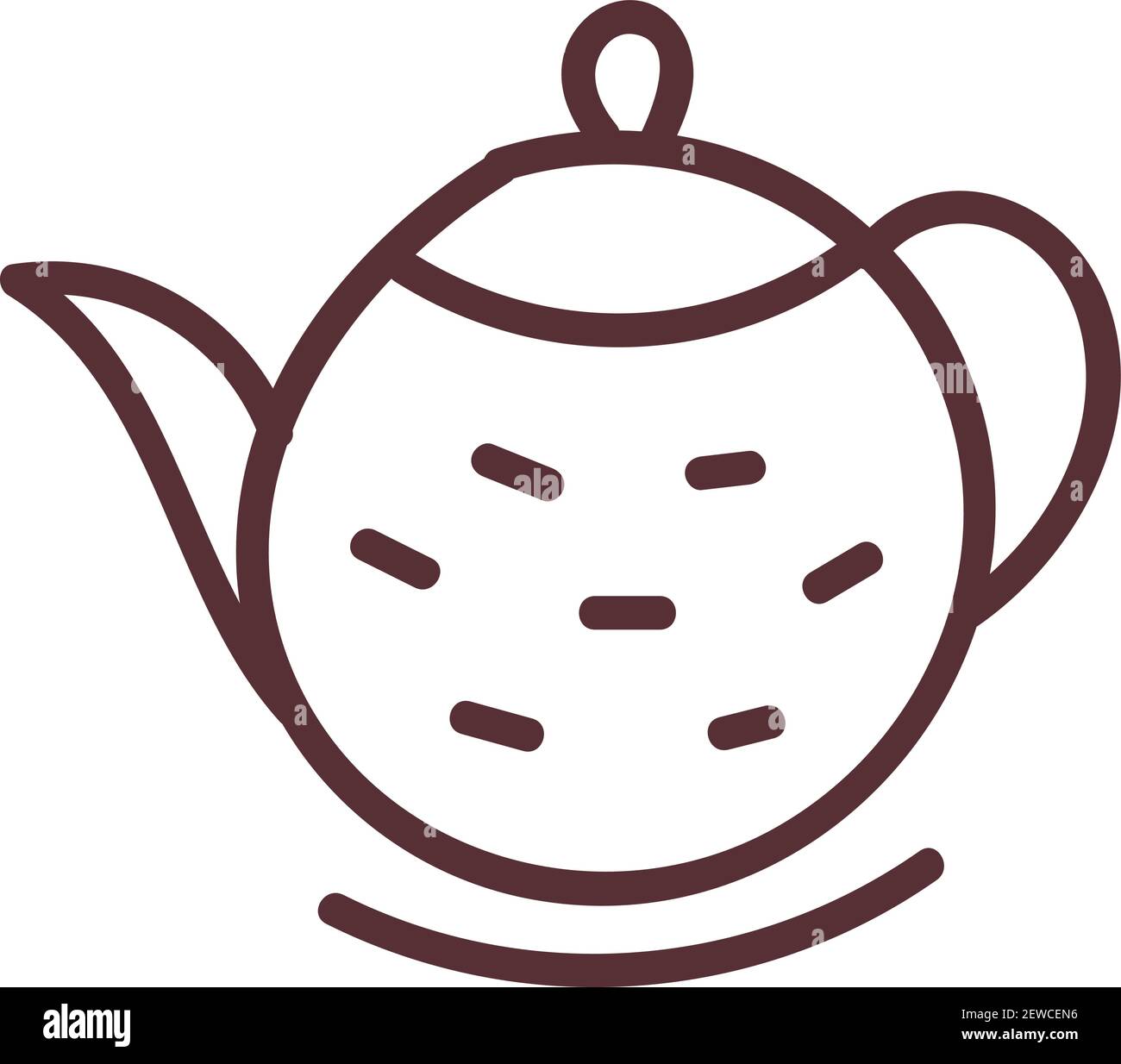 Ceramic tea pot, illustration, vector on white background Stock Vector ...