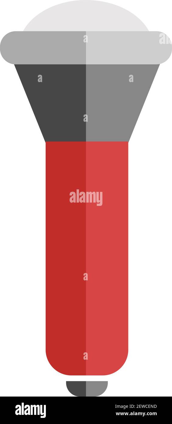 Police flashlight, illustration, vector on white background Stock ...