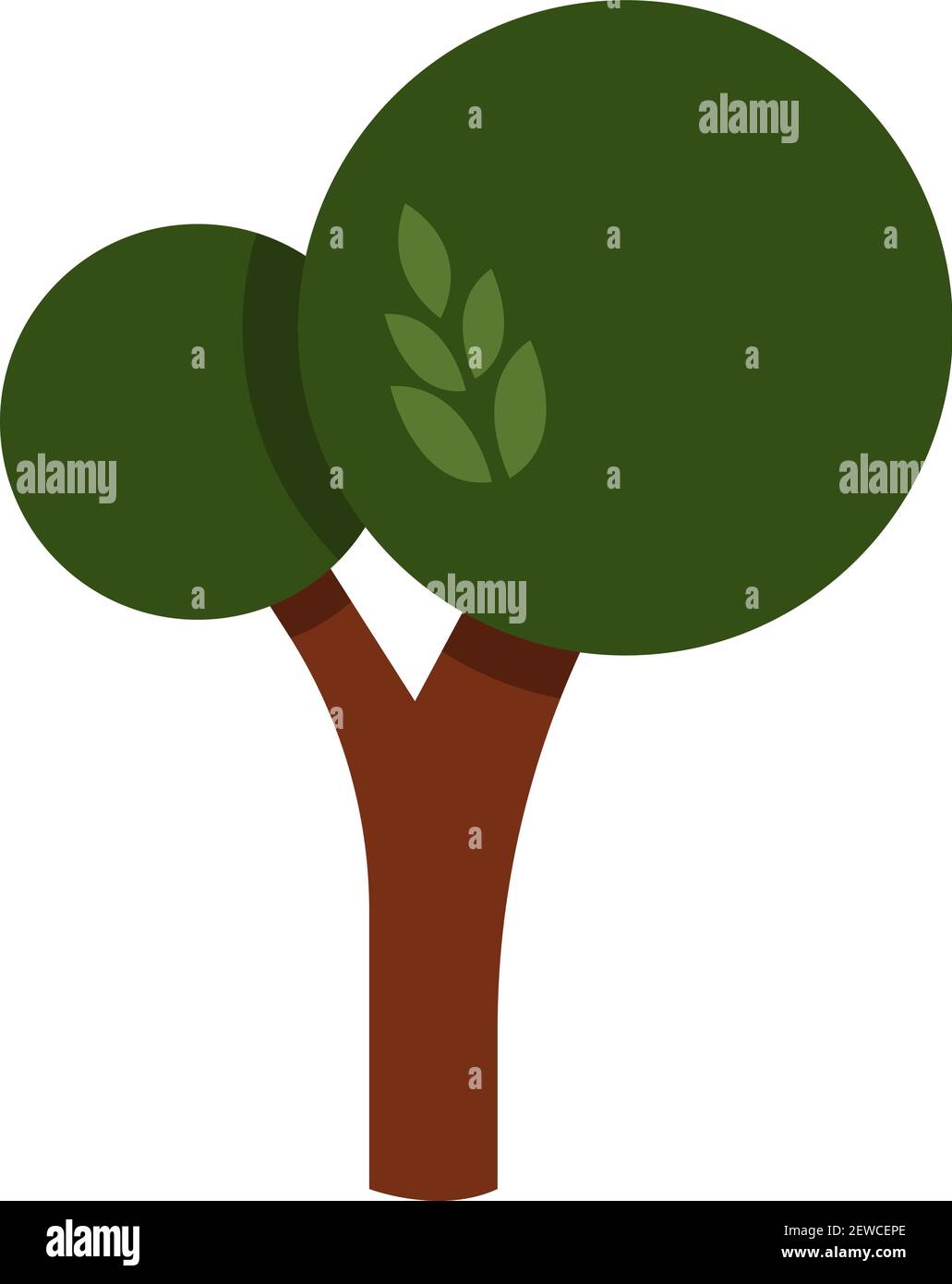 Tall green tree in summer, illustration, vector on white background ...
