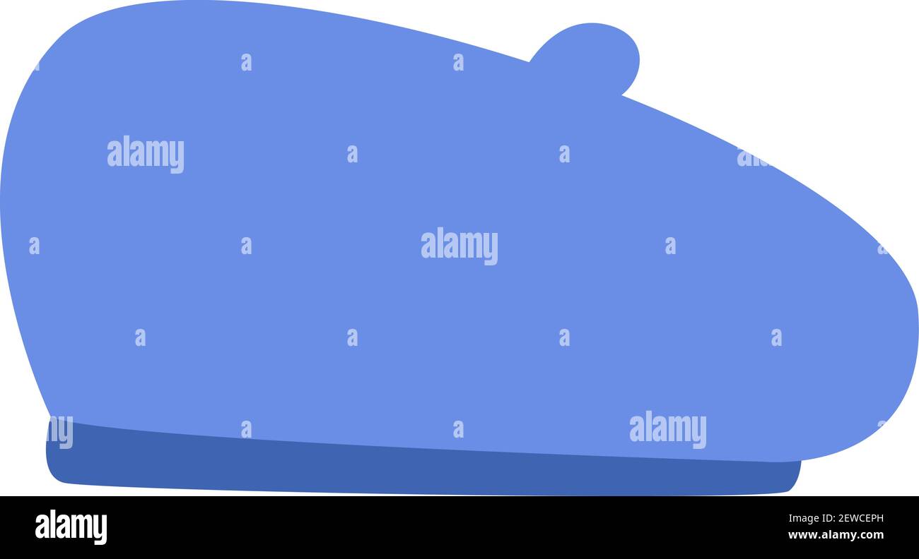 Blue beret, illustration, vector on white background Stock Vector Image ...