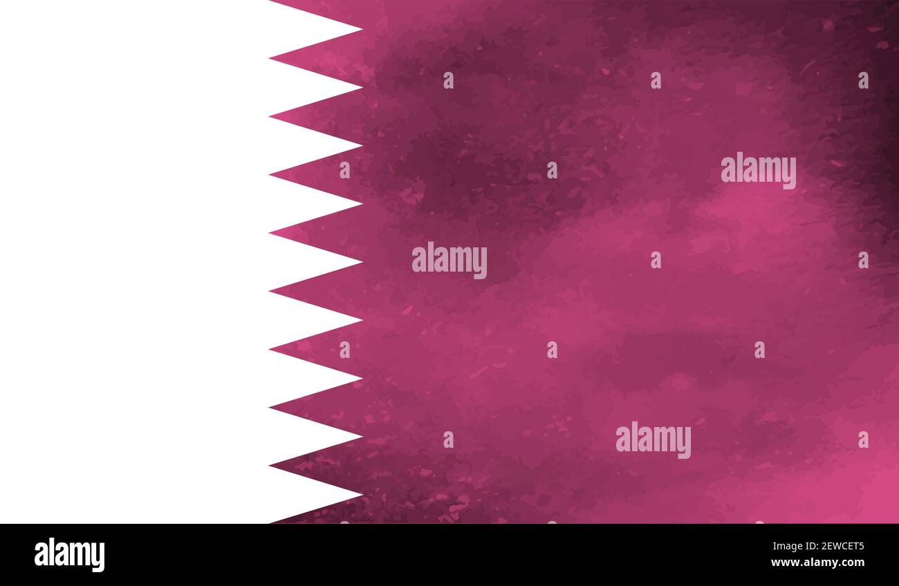 Qatar flag with waving grunge texture. Vector background Stock Vector ...