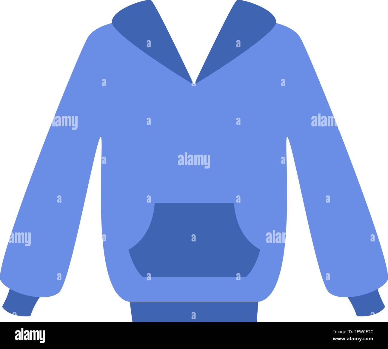 Blue hoodie, illustration, vector on white background Stock Vector ...
