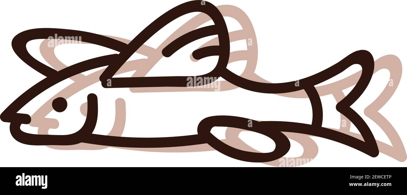 Sea fish with wings, illustration, vector on white background Stock ...