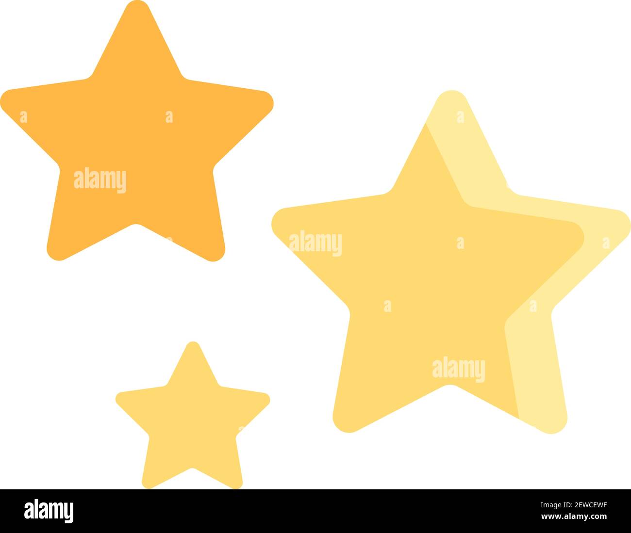 Three stars, illustration, vector on white background Stock Vector ...