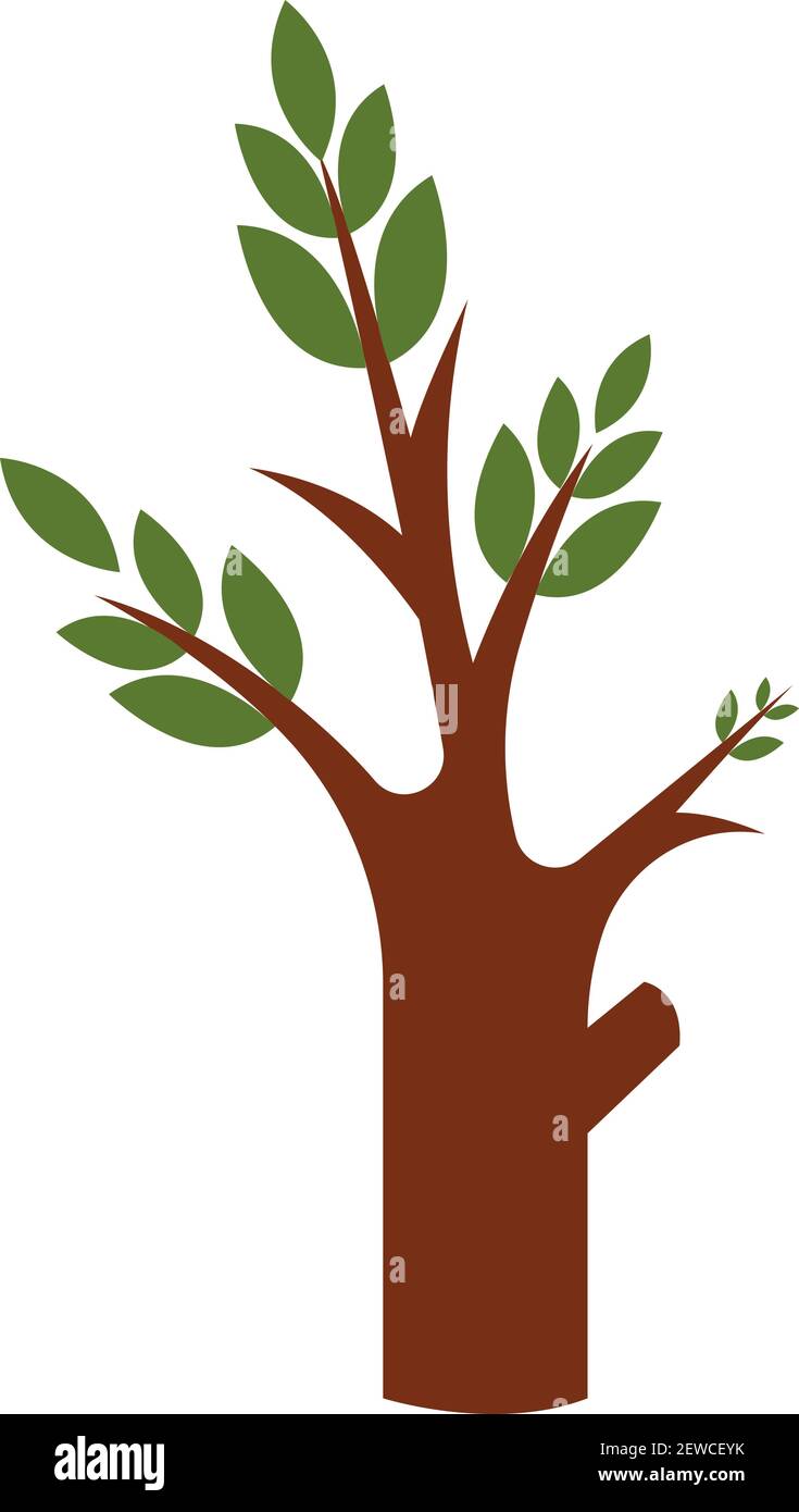 Spring tree, illustration, vector on white background Stock Vector ...