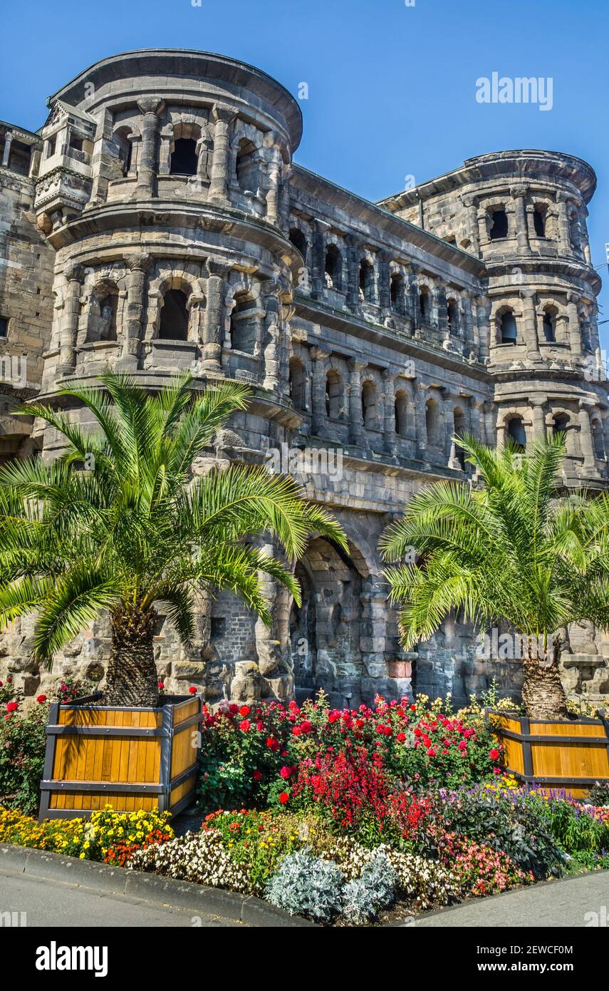 Porta Nigra, Roman city gate in Trier, Rhineland-Palatinate, Germany ...