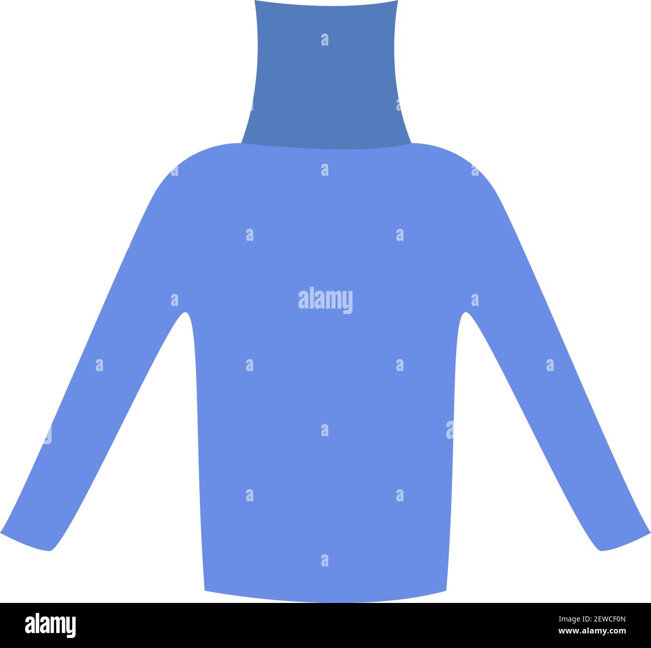 Blue turtleneck, illustration, vector on white background Stock Vector ...