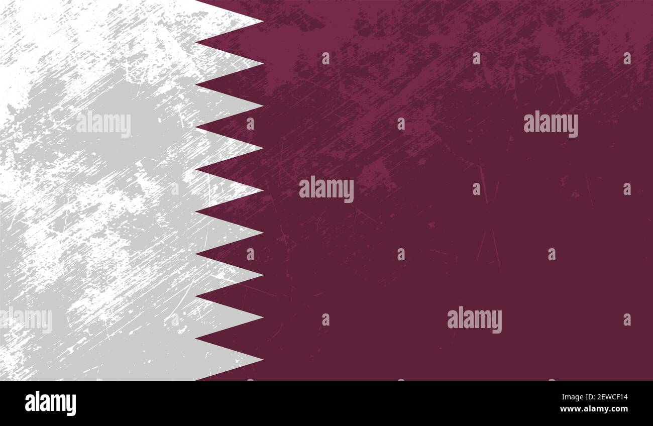 Qatar flag with waving grunge texture. Vector background Stock Vector ...
