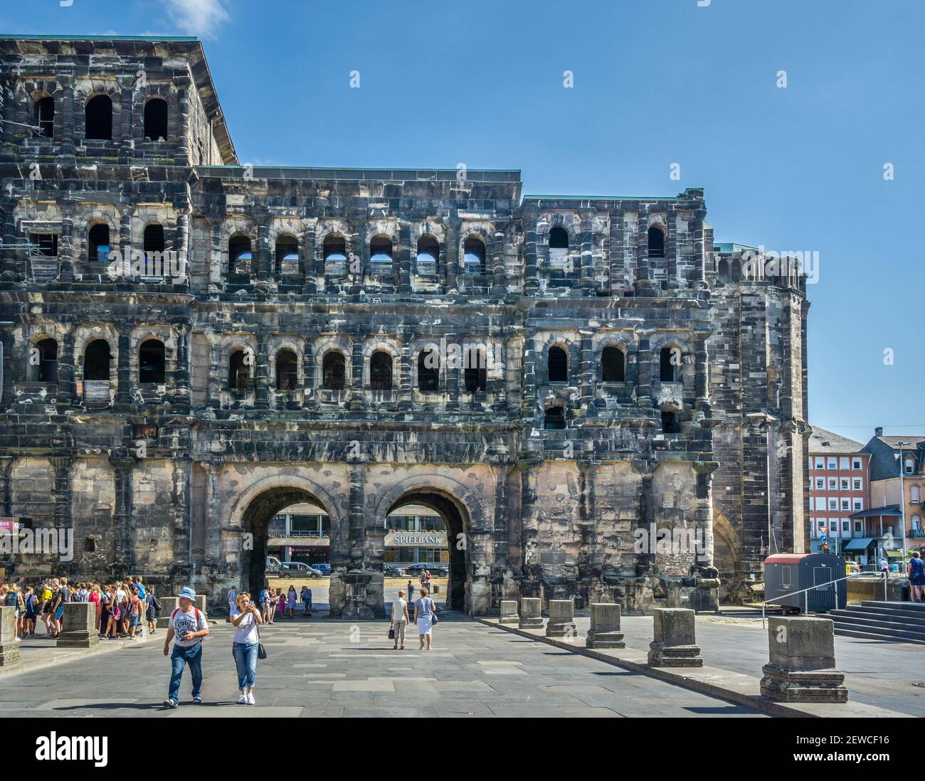 Porta Nigra, Roman city gate in Trier, Rhineland-Palatinate, Germany ...
