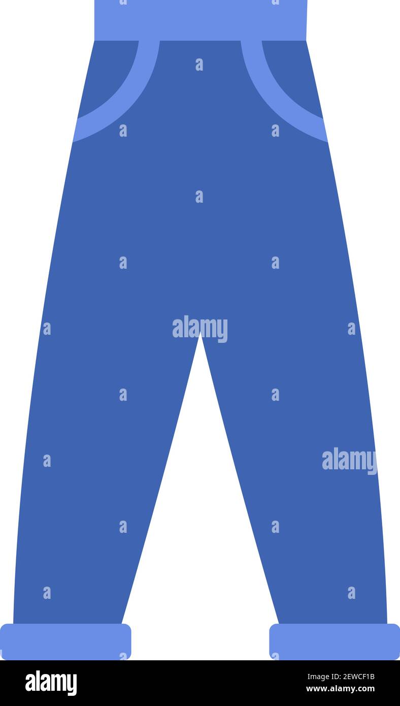 Blue trousers, illustration, vector on white background Stock Vector ...