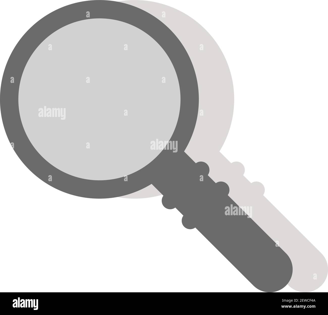 Grey magnifier, illustration, vector on white background Stock Vector ...