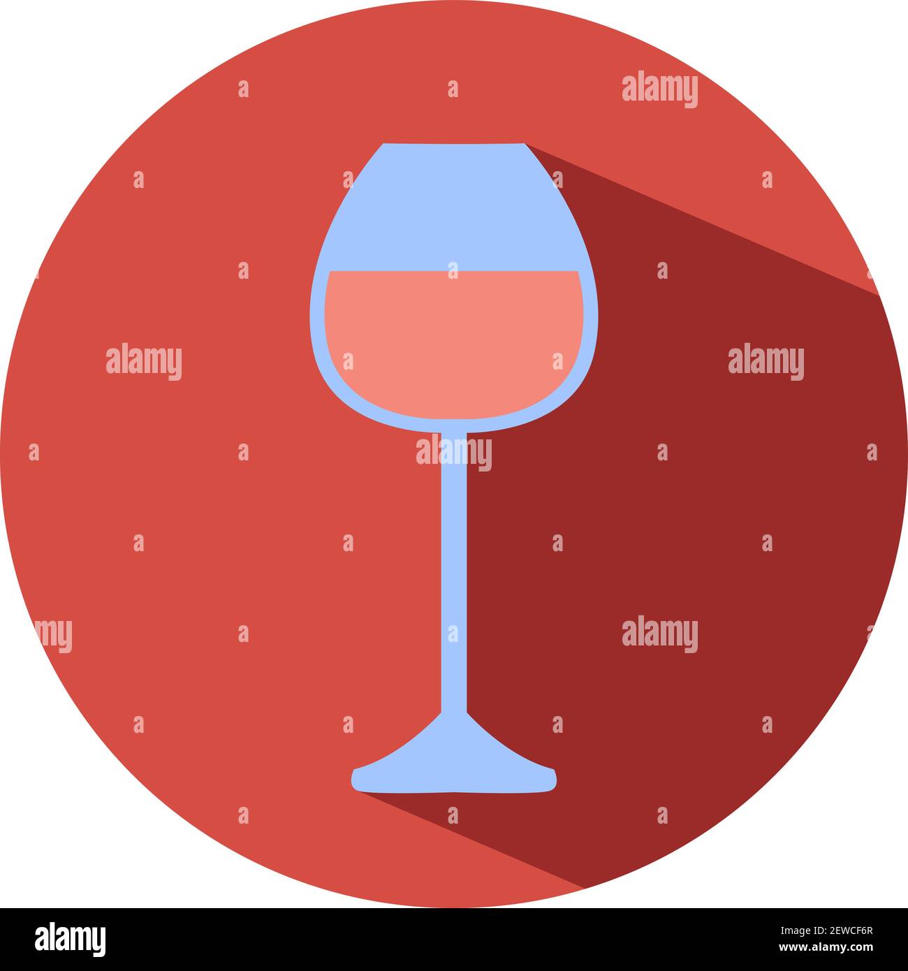 Rose wine in a glass, illustration, vector on white background Stock ...