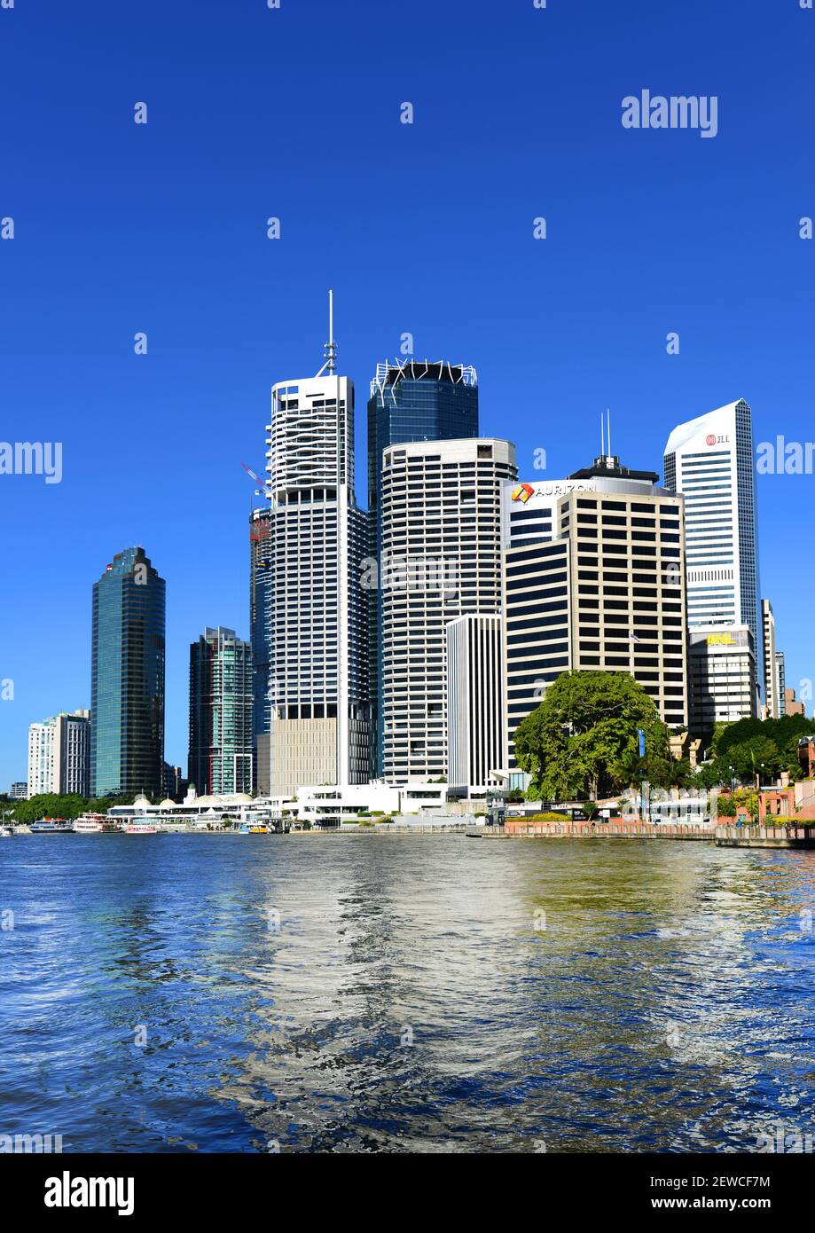 Modern skyscrapers in the Central business district of Brisbane ...