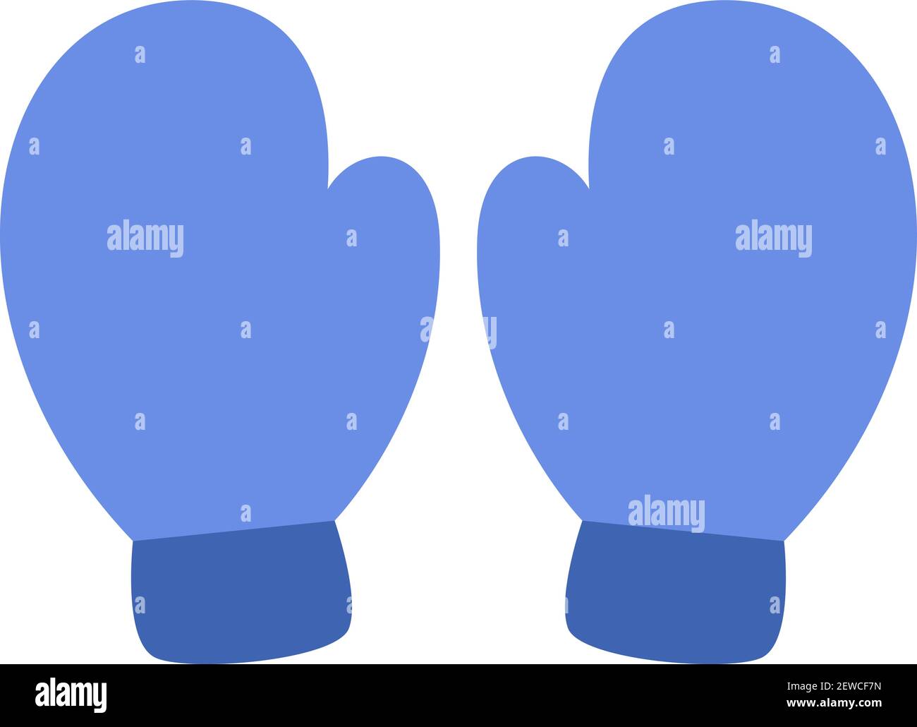 Blue winter gloves, illustration, vector on white background Stock ...