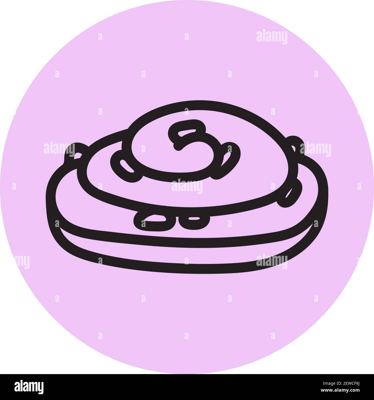 Sweet roll, illustration, vector on white background Stock Vector Image ...