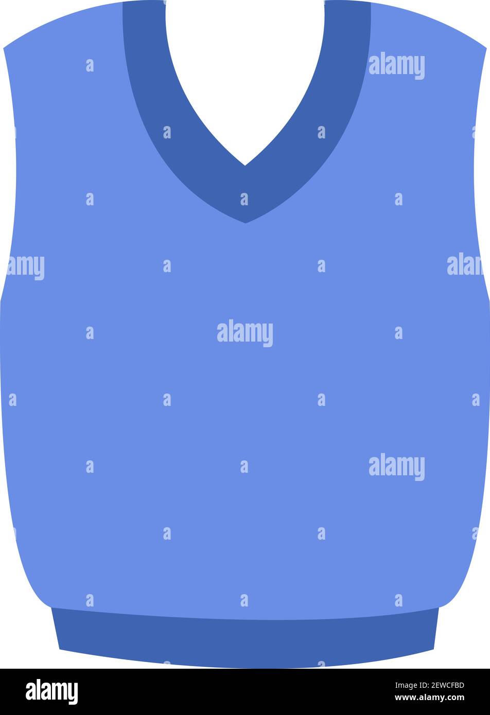 Blue winter vest, illustration, vector on white background Stock Vector ...