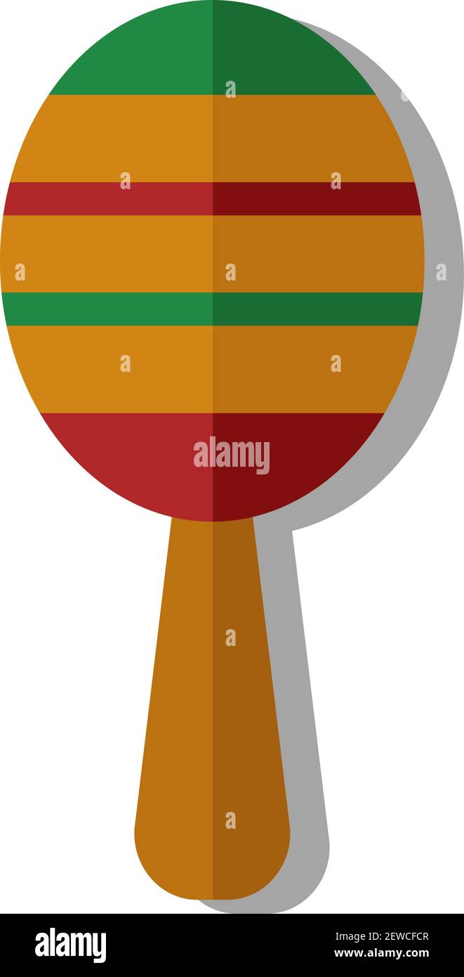 Mexican maraca, illustration, vector on white background Stock Vector ...