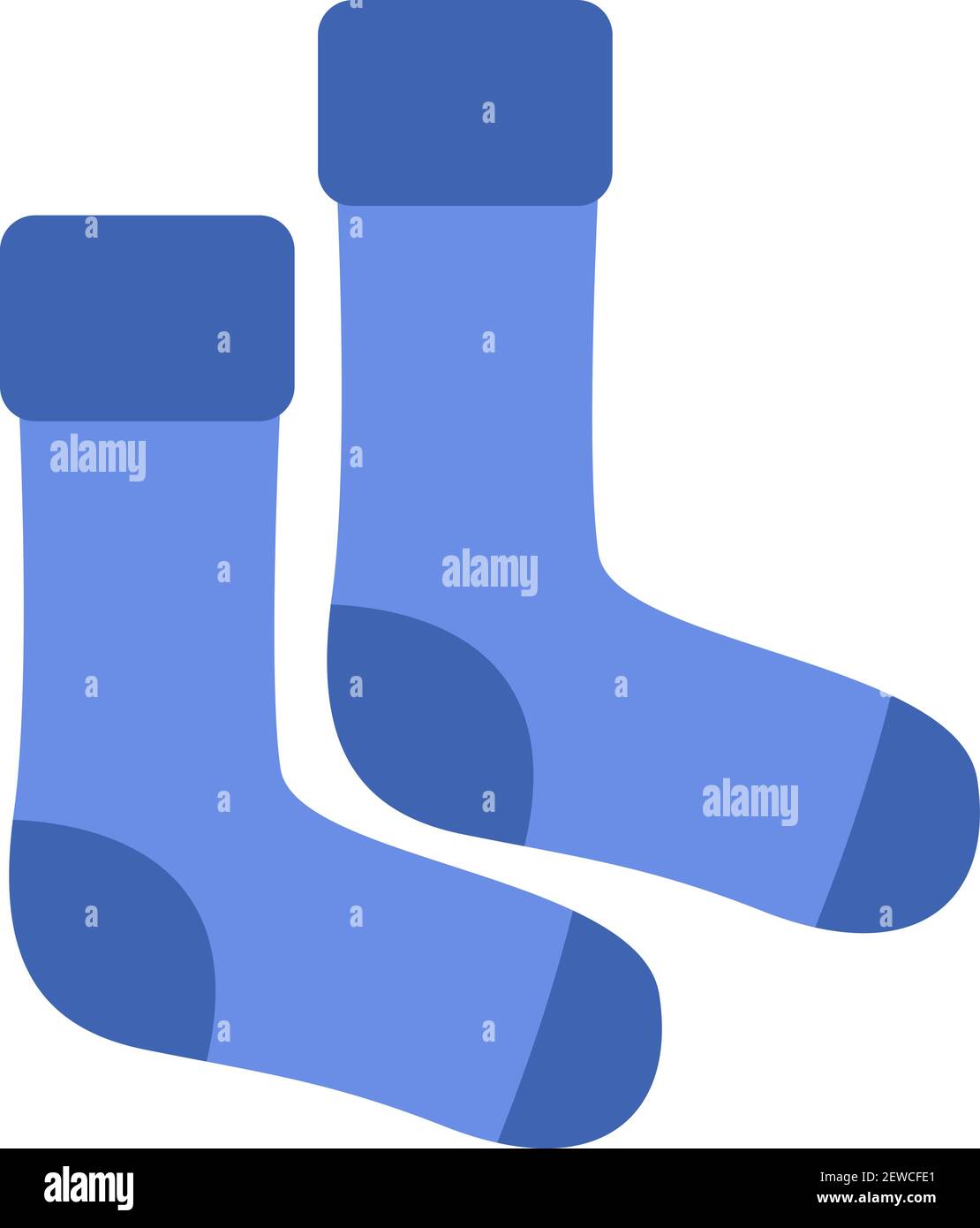 Blue socks, illustration, vector on white background Stock Vector Image ...