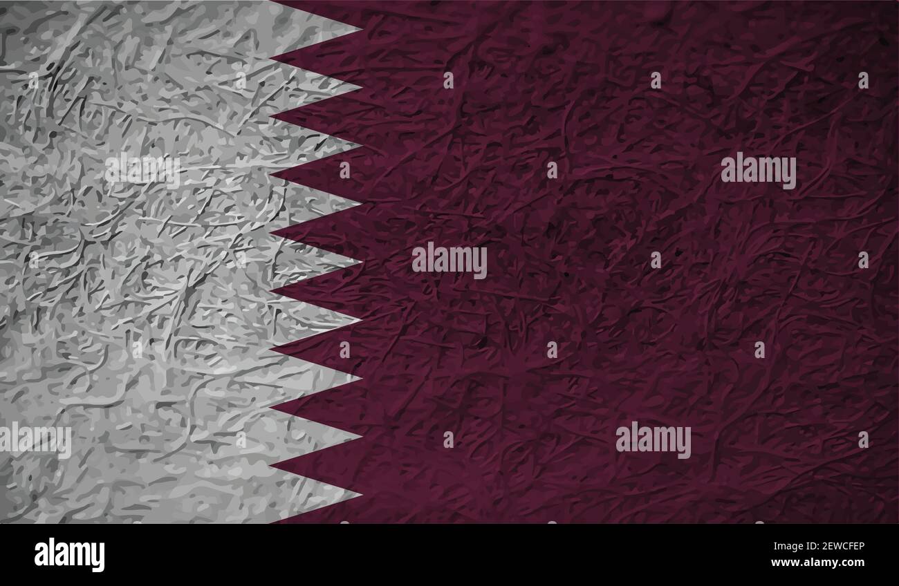 Qatar flag with waving grunge texture. Vector background Stock Vector ...