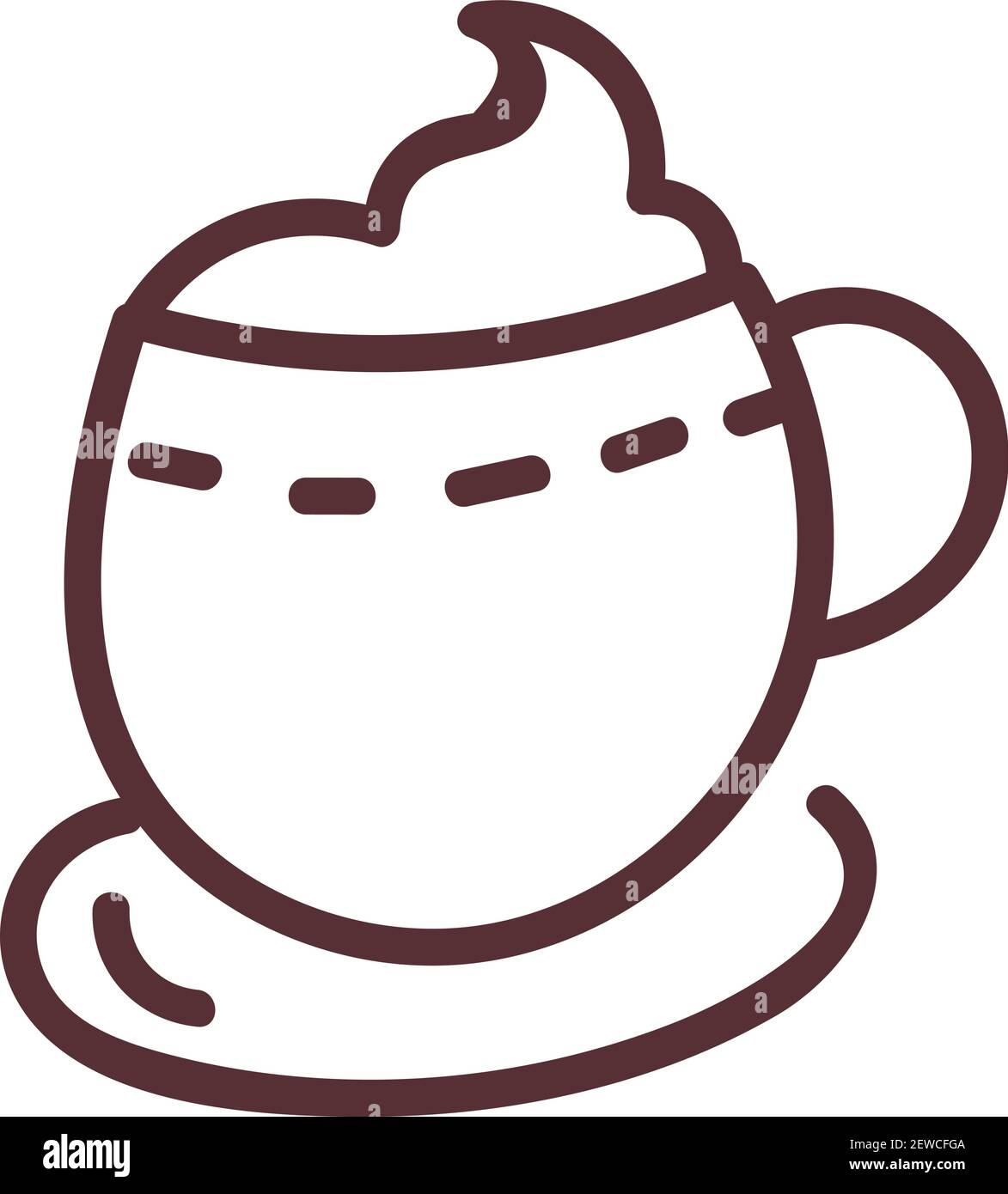 Coffee with creamer, illustration, vector on white background Stock ...