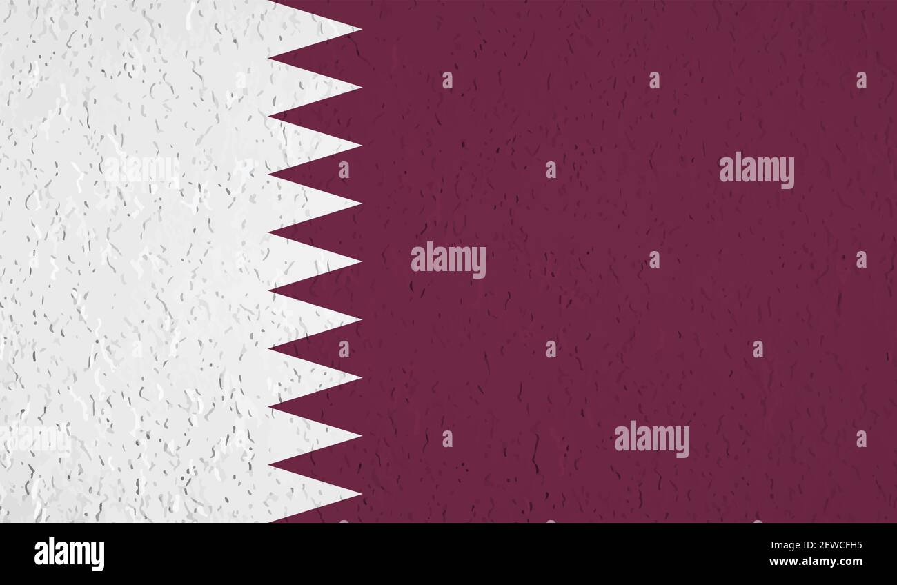 Qatar flag with waving grunge texture. Vector background Stock Vector ...