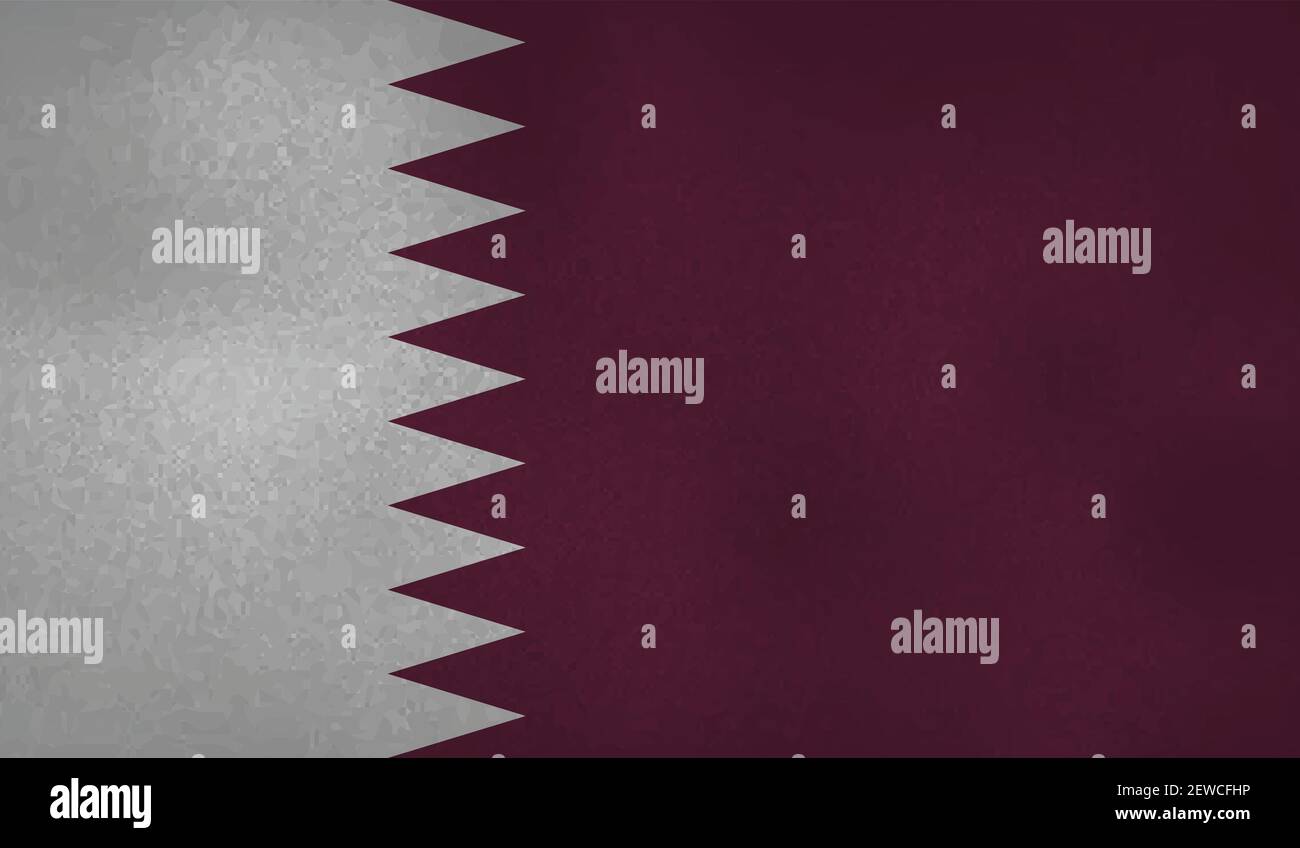 Qatar flag with waving grunge texture. Vector background Stock Vector ...