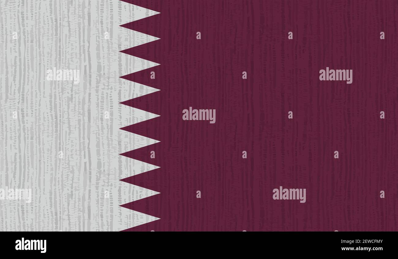 Qatar flag with waving grunge texture. Vector background Stock Vector ...