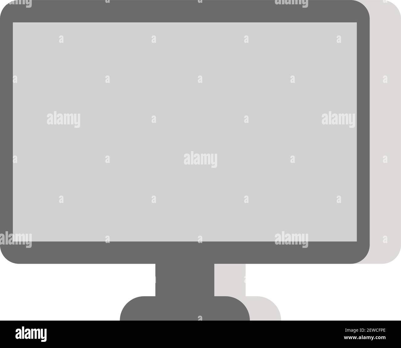 University computer, illustration, vector on white background Stock ...