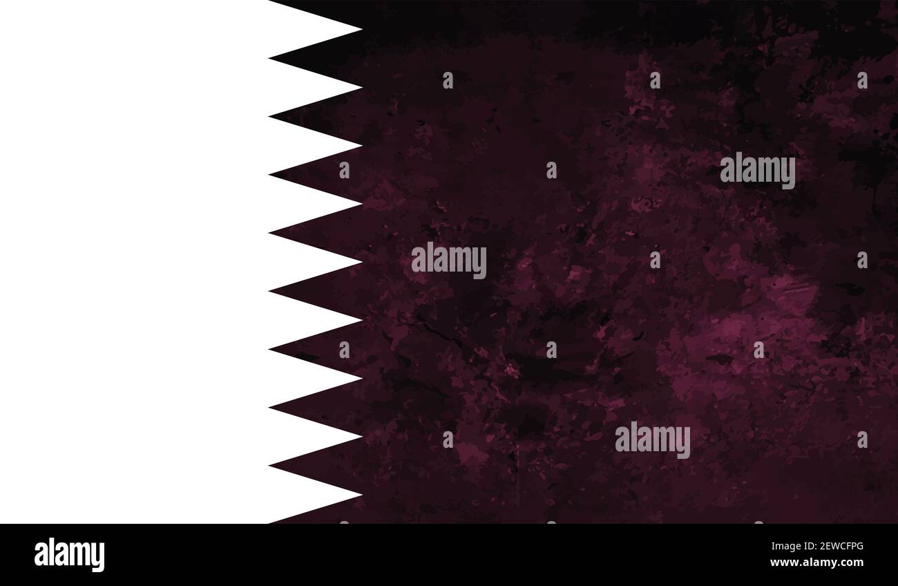 Qatar flag with waving grunge texture. Vector background Stock Vector ...