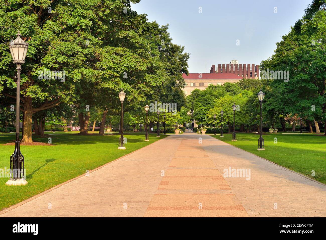 Chicago, Illinois, USA. The main quadrangles or quad on the campus of ...