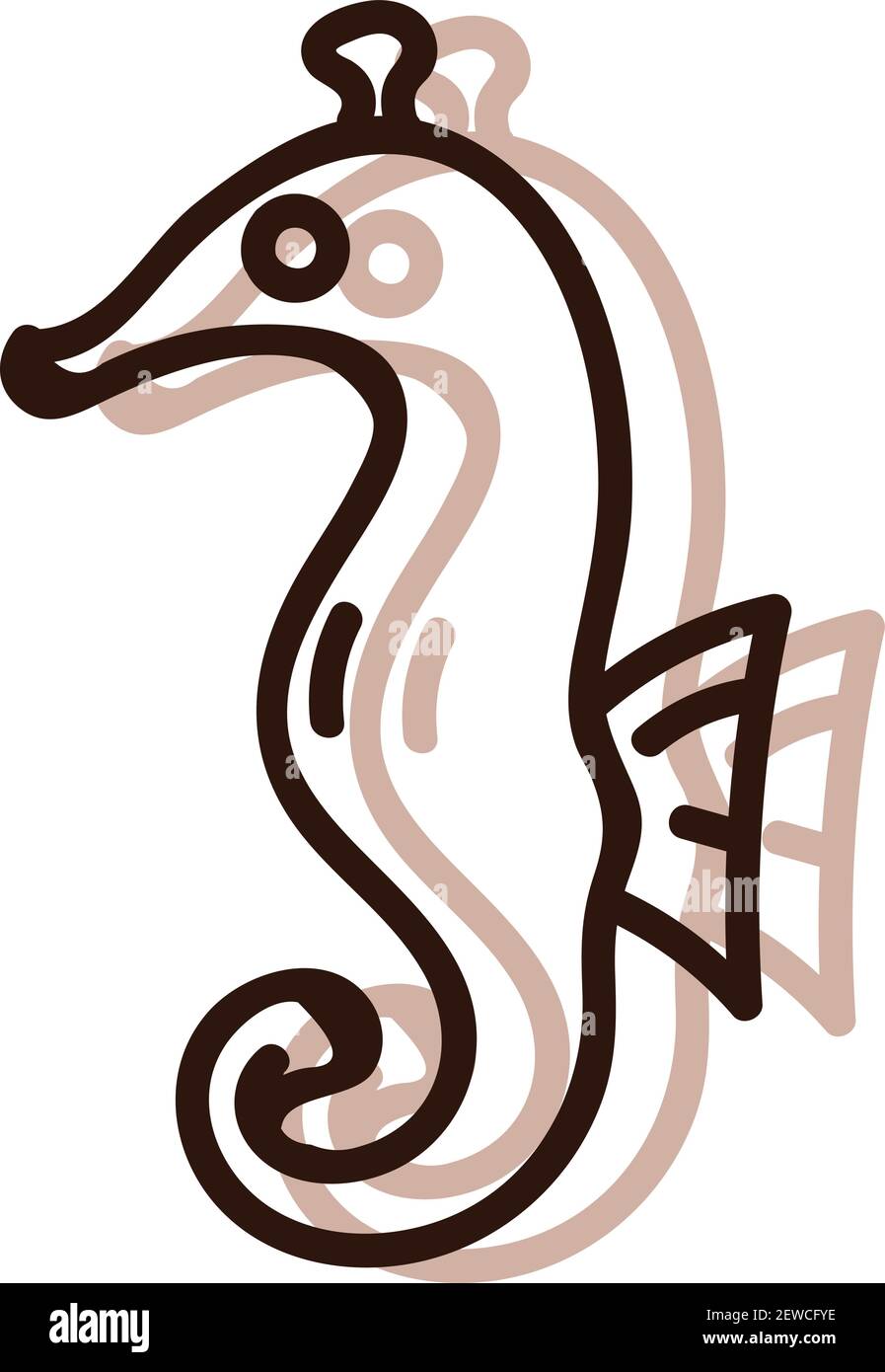 Small seahorse, illustration, vector on white background Stock Vector ...