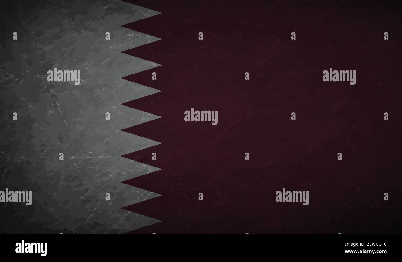 Qatar flag with waving grunge texture. Vector background Stock Vector ...