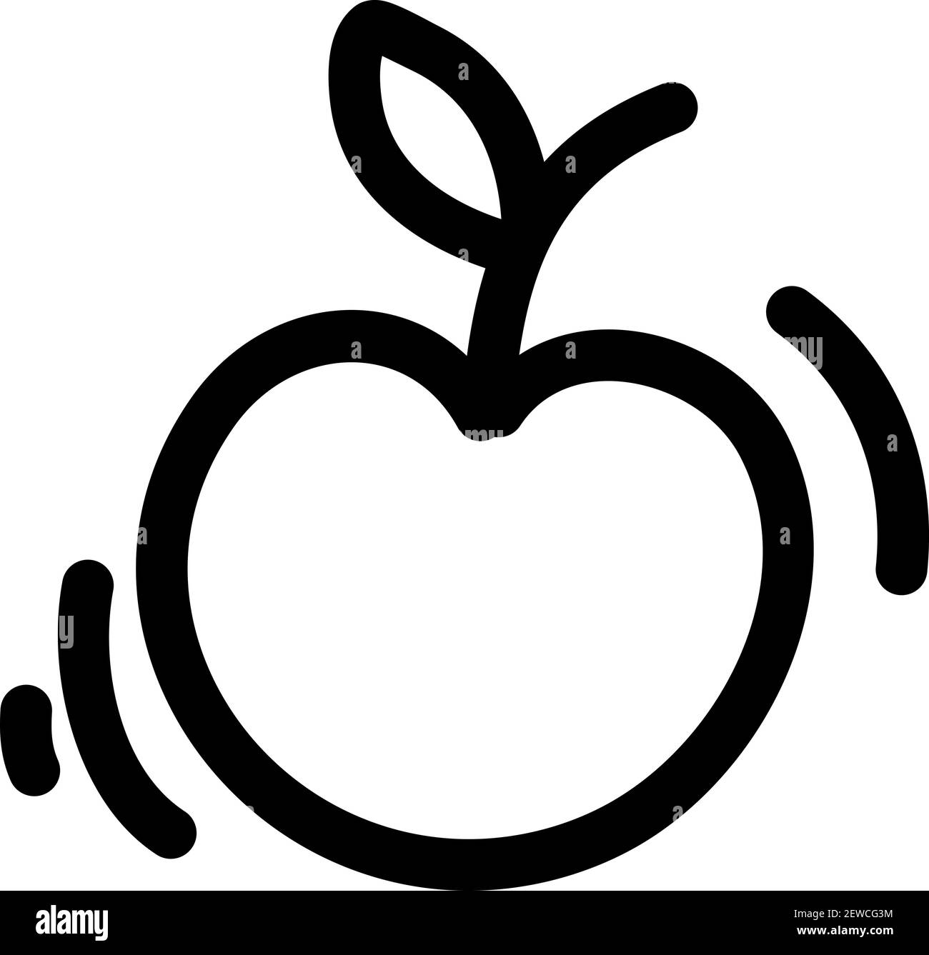 Apple with stem and leaf Stock Vector Images - Alamy