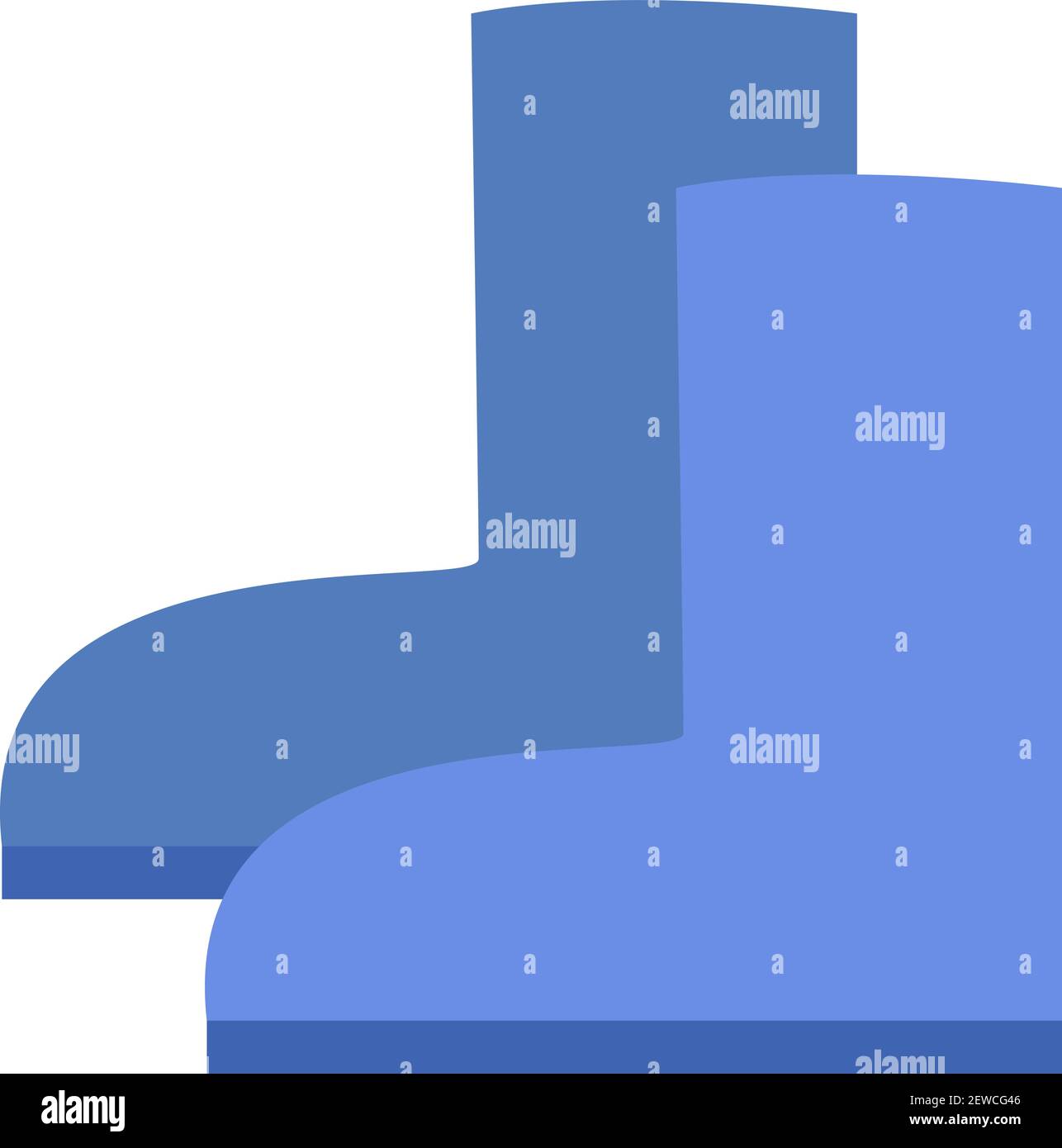 Blue warm boots, illustration, vector on white background Stock Vector ...