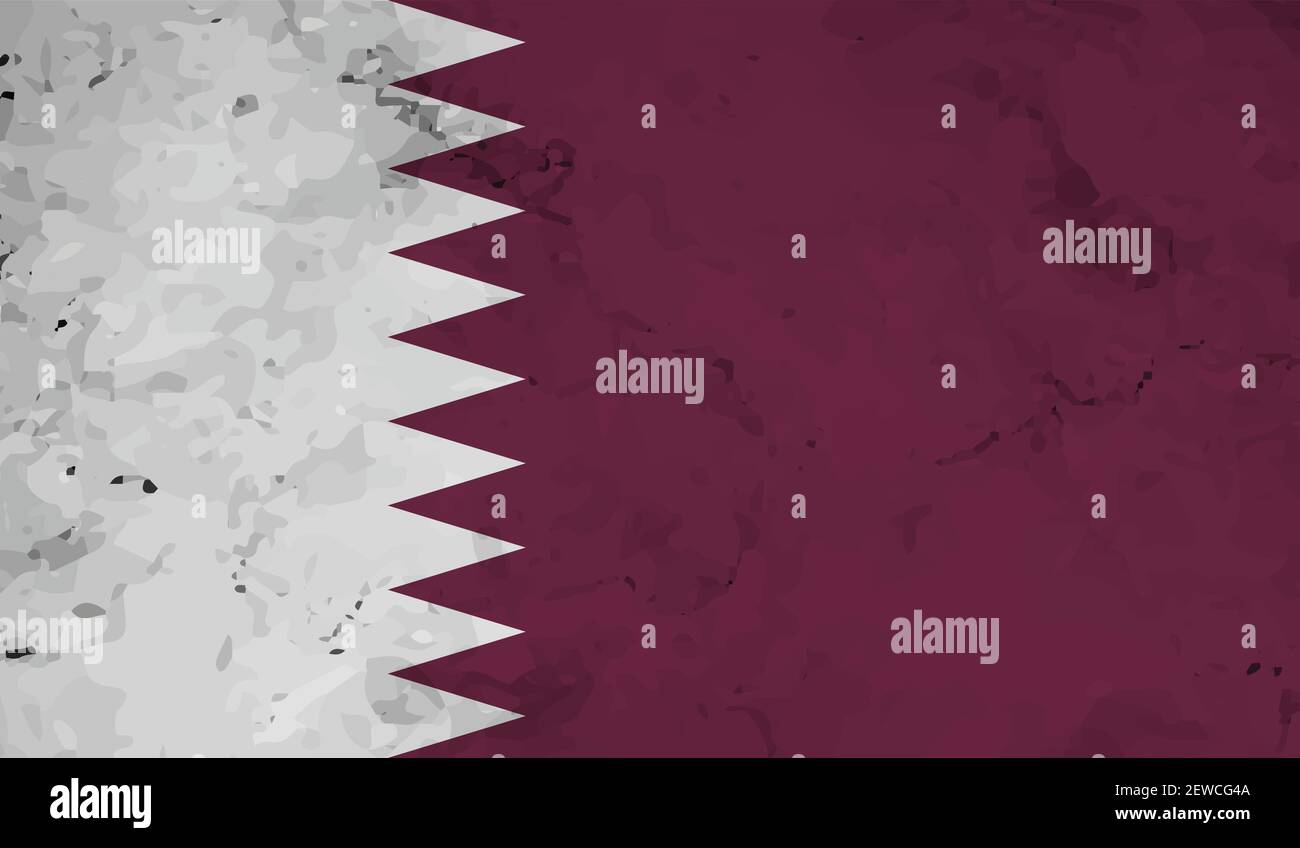 Qatar flag with waving grunge texture. Vector background Stock Vector ...