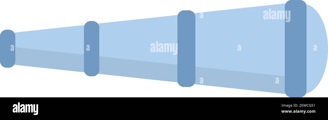 Blue telescope, illustration, vector on white background Stock Vector ...