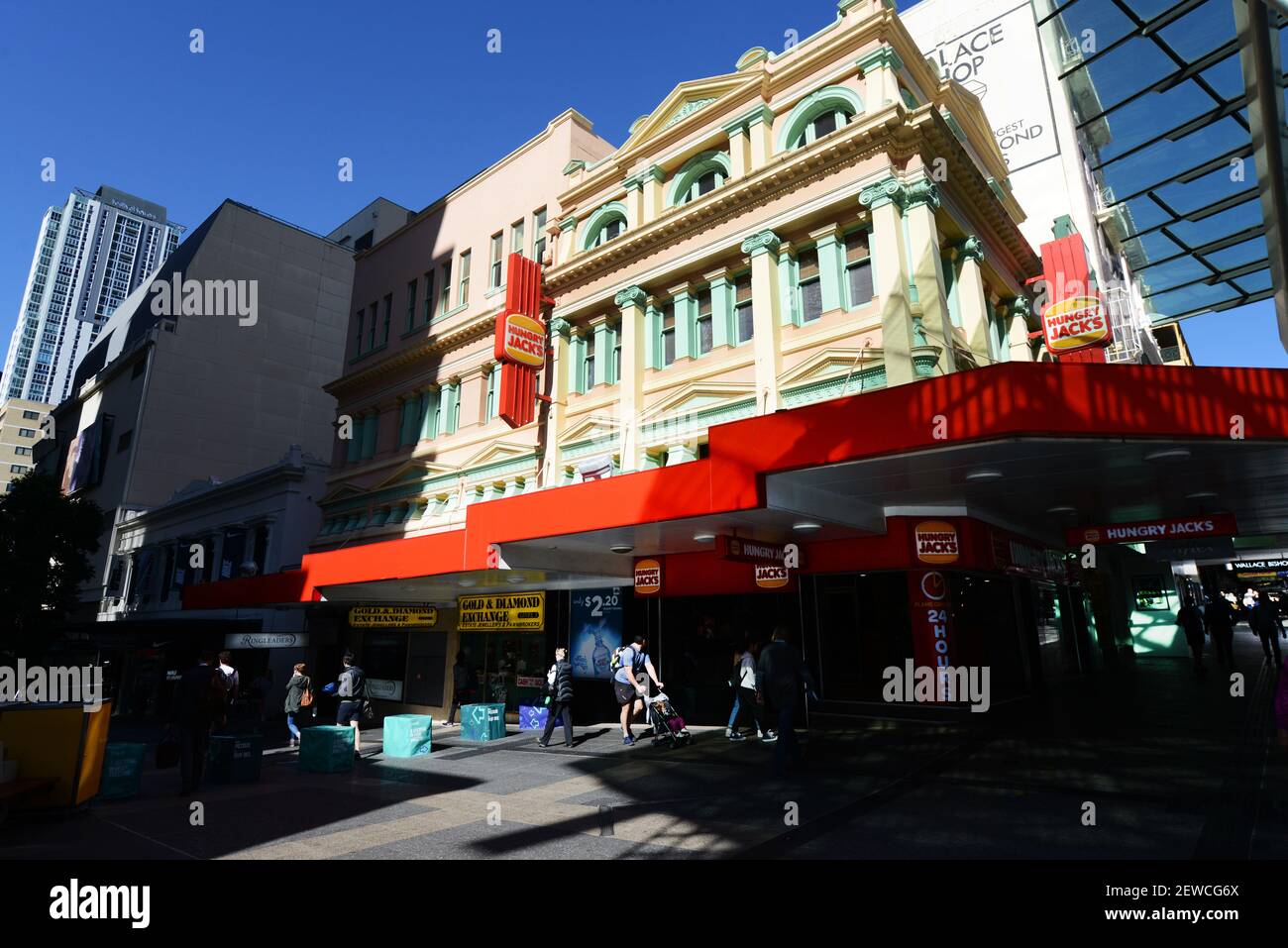 Albert street pedestrian zone in the centre of Brisbane, Australia ...