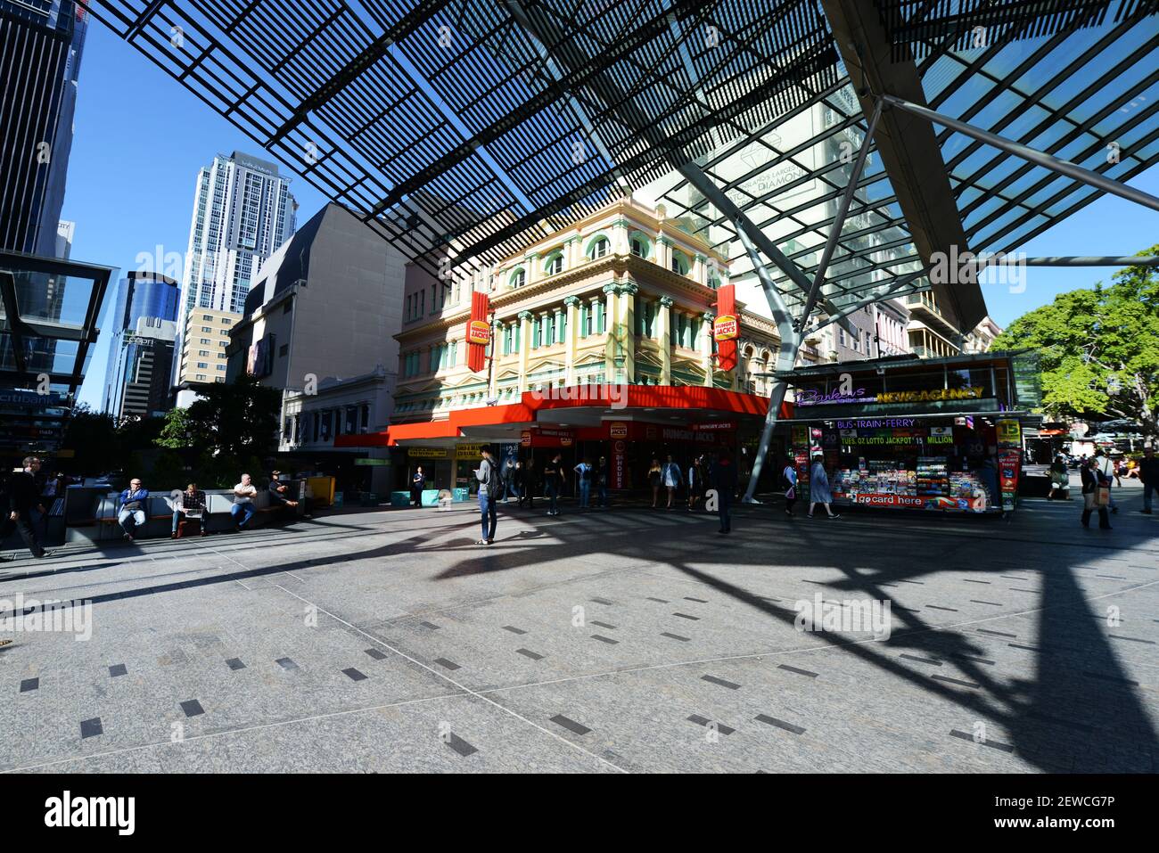 Albert street pedestrian zone in the centre of Brisbane, Australia ...
