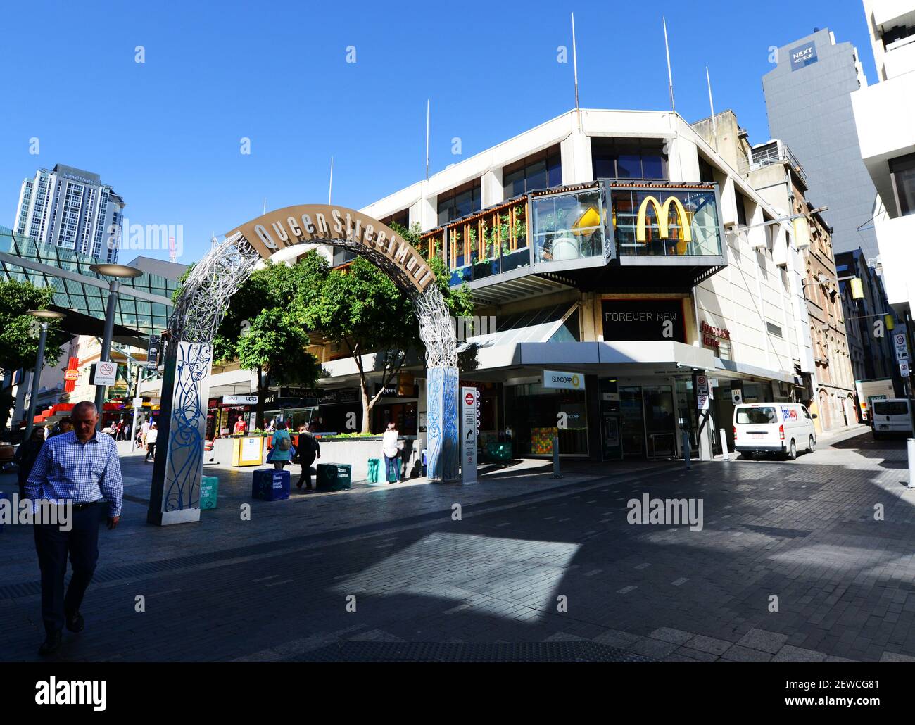 Albert street pedestrian zone in the centre of Brisbane, Australia ...