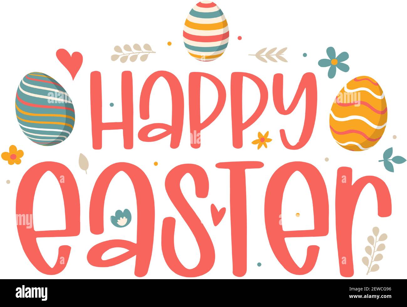 Happy Easter colorful lettering. Happy Easter, vector symbols, logo ...