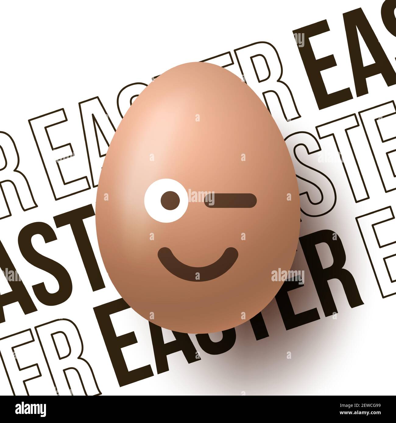 Happy Easter, easter eggs with cute smiling emoji face, vector ...