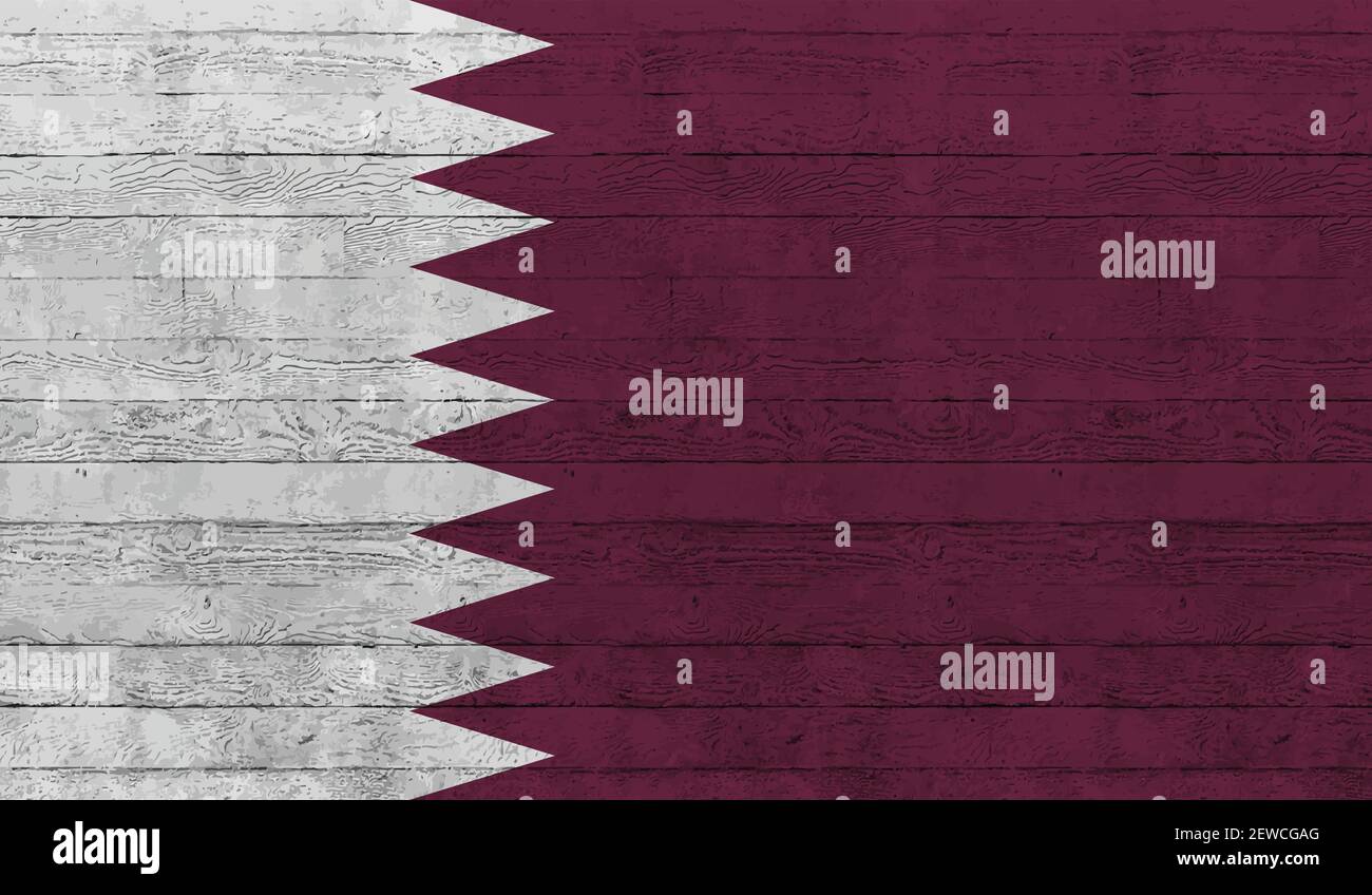 Qatar flag with waving grunge texture. Vector background Stock Vector ...